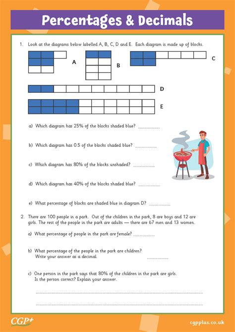 Percentage And Decimal Equivalents Year 5 Cgp Plus