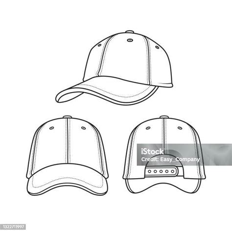 어린이를위한 만화를 색칠하기위한 흑백 모자 그림 이는 학부모와 교사를 위한 유치원 및 가정 훈련에 대한 벡터 일러스트레이션입니다 캡에 대한 스톡 벡터 아트 및 기타 이미지