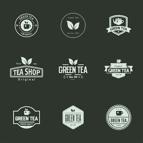 차 가게 로고 프리미엄 벡터