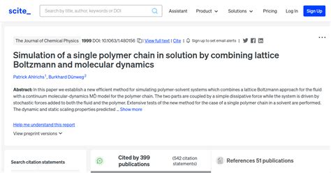 Simulation Of A Single Polymer Chain In Solution By Combining Lattice Boltzmann And Molecular