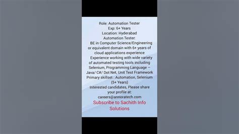 Hiring For Automation Tester Testingjobs Automationtesting Youtube
