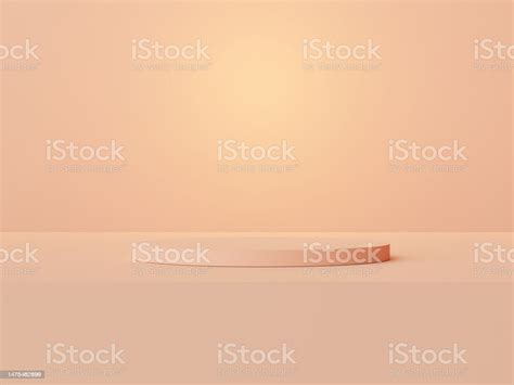 지구 색조 색상 테마가 있는 흰색 빈 연단의 최소 장면의 3d 렌더링 제품 프리젠 테이션 모형 및 화장품 광고를위한 디스플레이