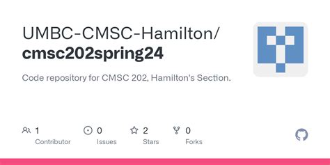 Github Umbc Cmsc Hamiltoncmsc202spring24 Code Repository For Cmsc 202 Hamiltons Section