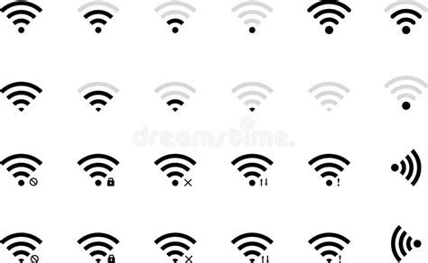 Wifi Signal Icons Collection Wireless Internet Symbol Sign Or Logo