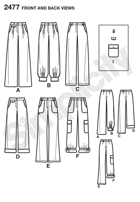 Simplicity 2477 Misses Pants Sewing Pattern
