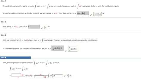 Solved Step 4now The Integration By Parts Formula