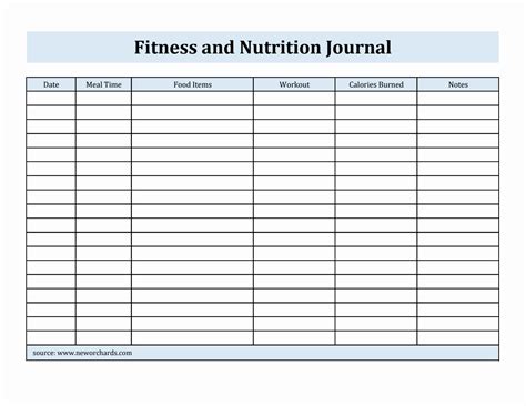Free Excel Food Journal Templates