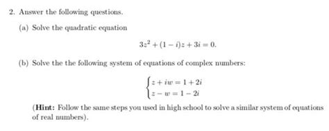 Solved Answer The Following Questions A Solve The Chegg Com