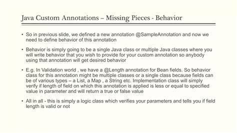 Java Custom Annotations Part1 Ppt