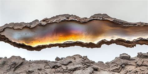 Abstract Close Up Of Rough Textured Material With Iridescent Colors Against A White Background