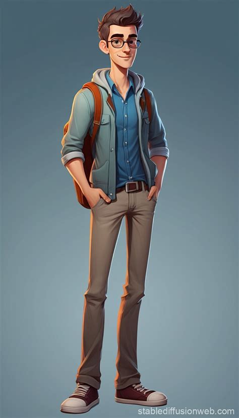 Male University Student Character Design Stable Diffusion Online Male University Student Character Design Stable Diffusion Online