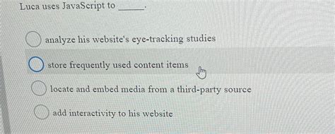 Solved Luca Uses JavaScript Toanalyze His Website S Chegg