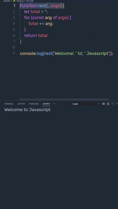 Rest Parameter Javascript In 1 Minutes Shorts Youtube