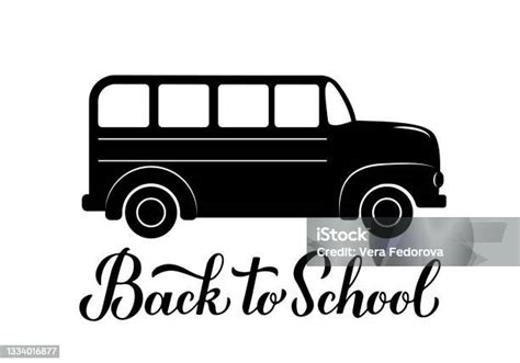 학교 서예 핸드 레터링학교 버스로 돌아가기 타이포그래피 포스터 로고 디자인 배너 전단지 인사말 카드 엽서 티셔츠용 벡터 템플릿 0명에 대한 스톡 벡터 아트 및 기타 이미지