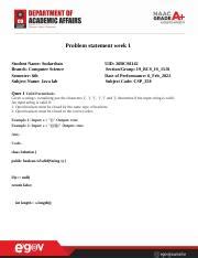Java Lab Problem Worksheet Docx Problem Statement Week 1 Student Name