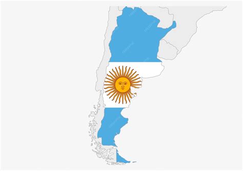 Premium Vector Argentina Map Highlighted In Argentina Flag Colors