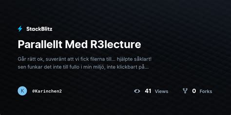 Parallellt Med R3lecture StackBlitz
