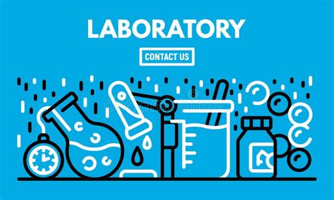 Laboratory Banner Outline Style Stock Vector Illustration Of