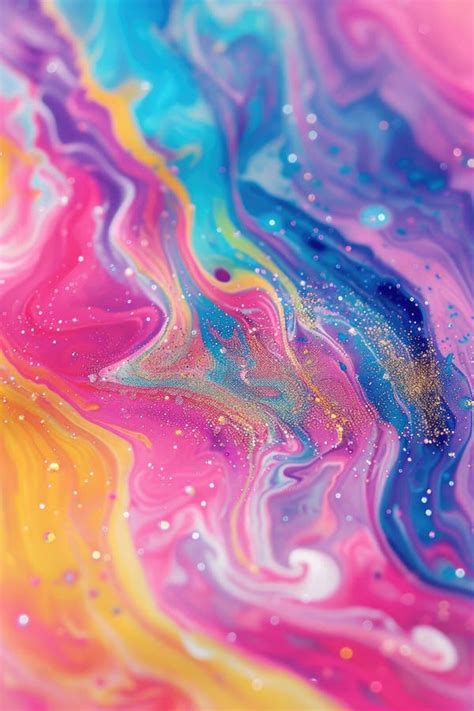 A Detailed View Of A Vibrant Abstract Art Piece Featuring Swirling Colors And Textures Stock