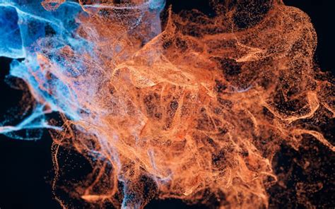 Abstract Wave Particles Diffuse Powder 3d Rendering Stock