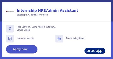 Oferta Pracy Internship Hrandadmin Assistant Sogecap Sa Oddział W