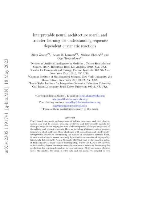Pdf Interpretable Neural Architecture Search And Transfer Learning For Understanding Sequence