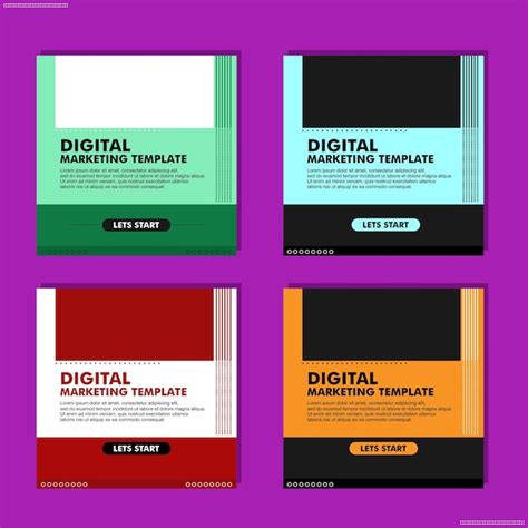 Premium Vector A Set Of Digital Templates Are Displayed In Different Colors