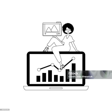 여자 친구 사진 및 출구 그래프 사회적 순이익 규율 차와 화이트 리니어 보그 트렌디한 스타일 벡터 일러스트레이션 3차원 형태에 대한 스톡 벡터 아트 및 기타 이미지 Istock