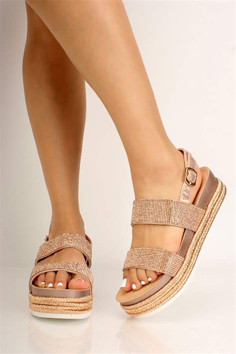 Rhinestone Platform Sandals