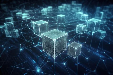 블록 체인 배경 프리미엄 사진