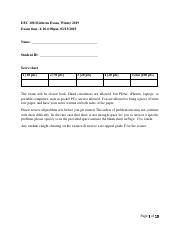EEC Midterm Practice Pdf EEC Midterm Exam Winter Exam Time Pm