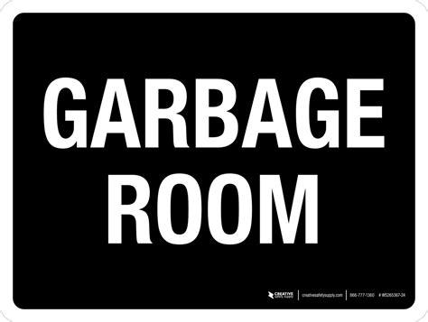 Garbage Room Black Landscape Wall Sign