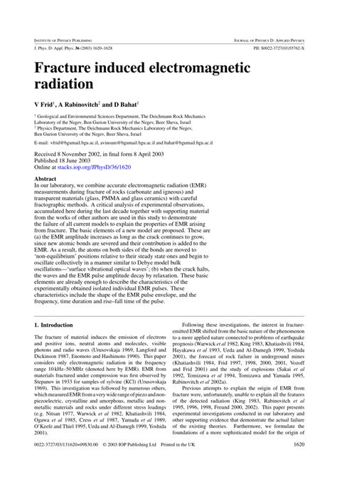 Pdf Fracture Induced Electromagnetic Radiation