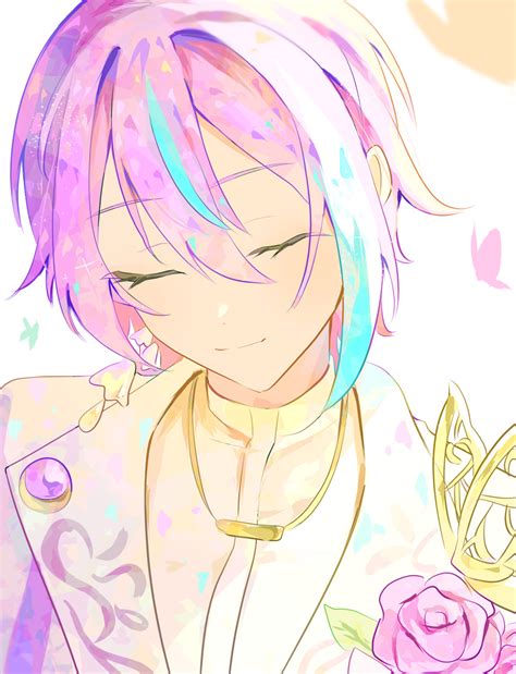 Safebooru 1boy Closed Eyes Closed Mouth Collared Shirt Flower Hair