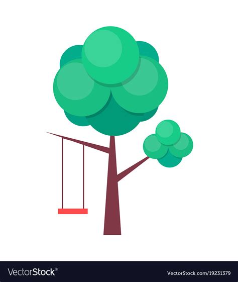 Tree Swing Isolated On White Royalty Free Vector Image