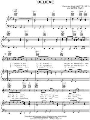 Believe Sheet Music Arrangements Available Instantly Musicnotes