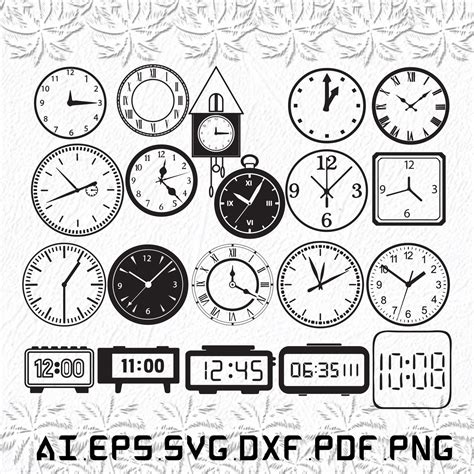 Wall Clock Svg Wall Svg Clock Svg Time Date SVG Ai Pdf Eps Svg Dxf Png Etsy