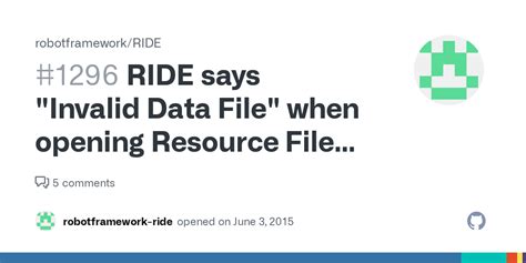 Ride Says Invalid Data File When Opening Resource Files Using The Ui
