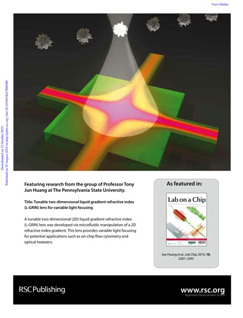 Pdf Tunable Two Dimensional Liquid Gradient Refractive Index L Grin Lens For Variable Light