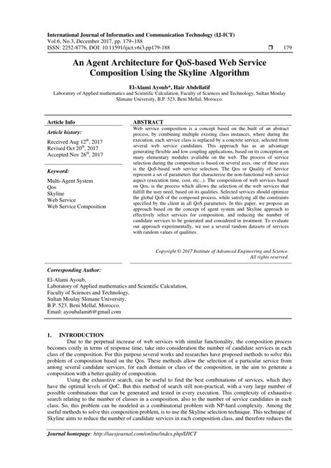 Pdf An Agent Architecture For Qos Based Web Service Composition Using The Skyline Algorithm