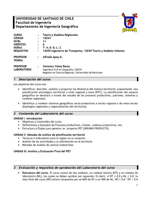 Programa De La Asignatura Pdf Ingeniería Laboratorios