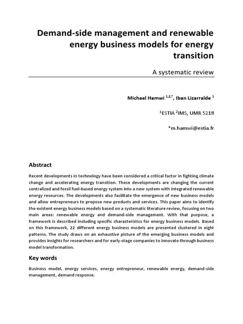 Demand Side Management And Renewable Pdf