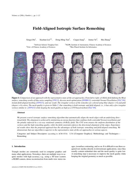 PDF Field Aligned Isotropic Surface Remeshing