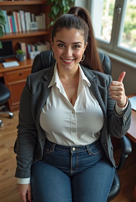 In A Office High Angle View A Massive Ass Pawg Voluptous Plus Sized