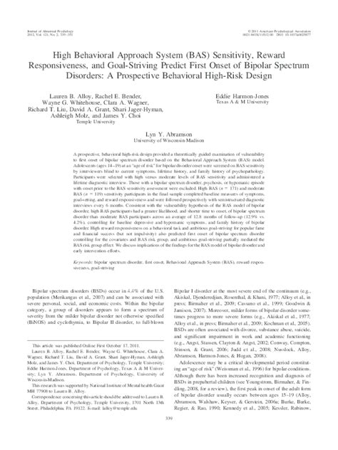 Pdf High Behavioral Approach System Bas Sensitivity Reward
