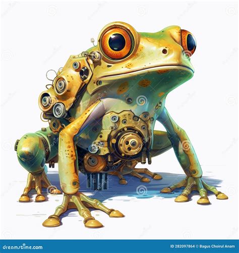 Digital Illustration Of A Frog Robot Stock Illustration Illustration