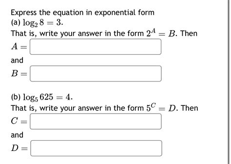 Solved Express The Equation In Exponential