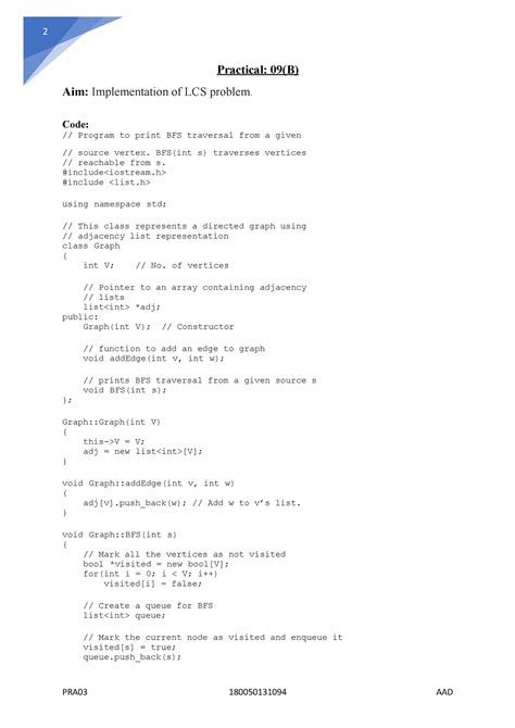 Gtu Be Cse5 Ada Pra9b Practical For Algorithm Analysis Development