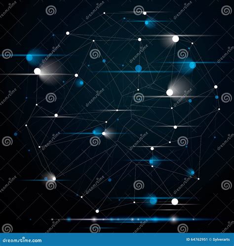 Geometric Abstract 3d Complicated Lattice Object With Sparkles Stock Vector Illustration Of