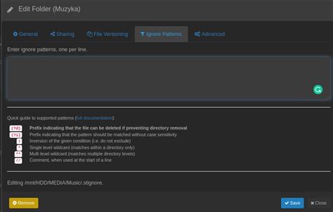 Add Simple Filedirectory Selector For Ignore Patterns · Issue 8720